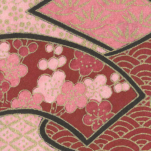 Yuzen Pink and Rose with Fans KA-2592 – Paper Connection